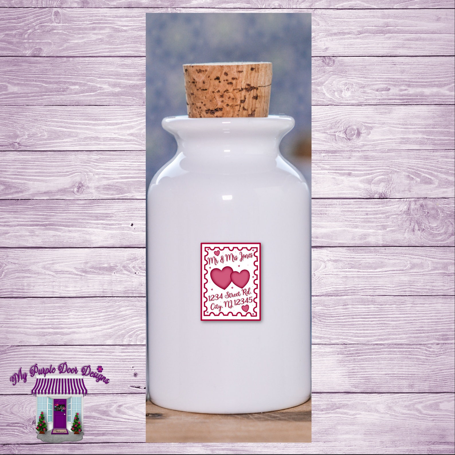 Personalized Return Address Labels, Hearts Stamp Custom Address ...