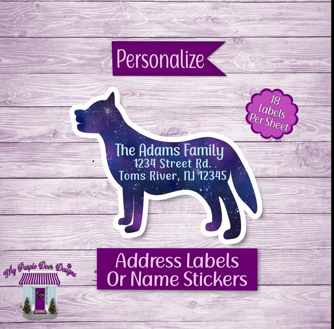 Dog Night Sky Return Address Labels, Personalized Halloween Mailing ...