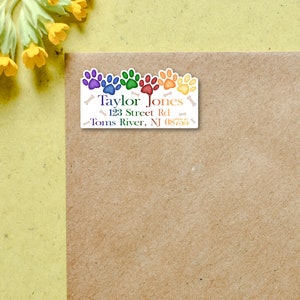 Dog Paws Return Address Labels, Personalized Mailing Address Stickers ...