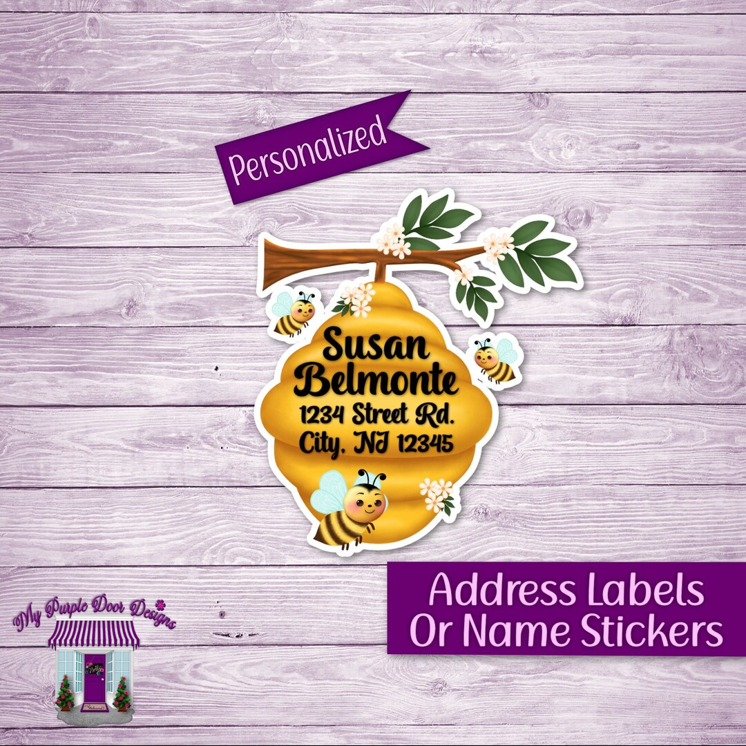 Cute Bees Honey Hive Return Address Labels: Personalized Mailing ...