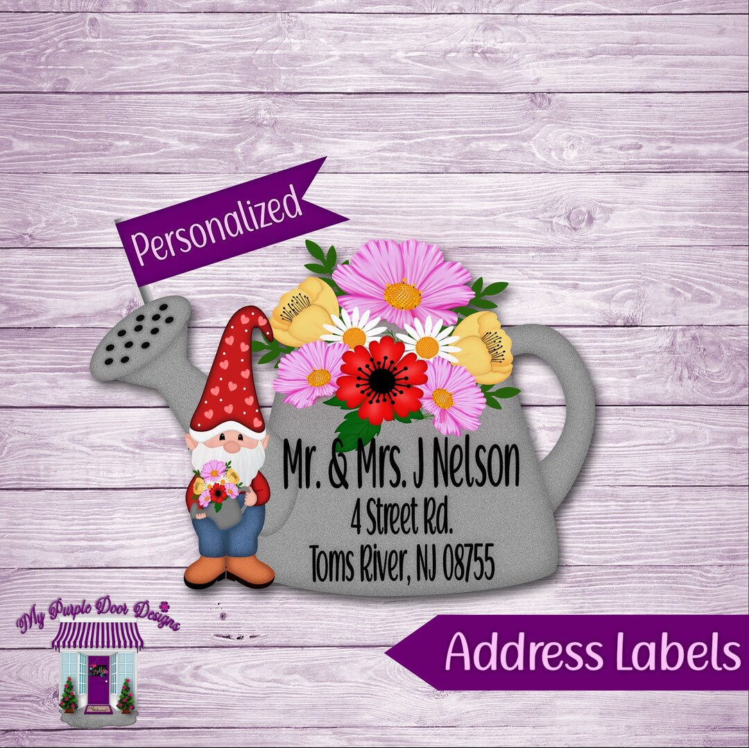 Return Address Labels, Gnome Flower Can Personalized Mailing Address ...