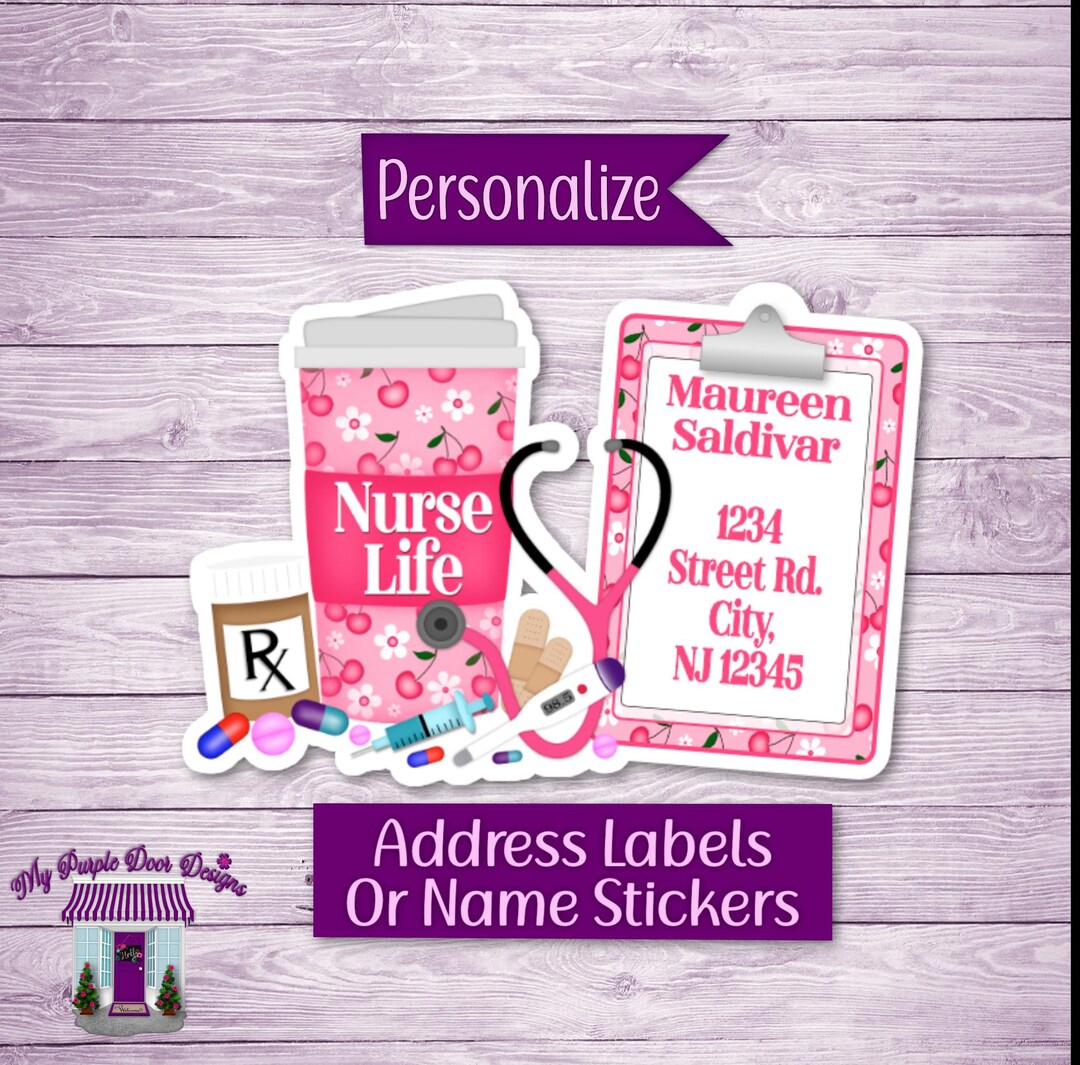 Nurse Life Return Address Labels, Personalized Mailing Stickers, Custom ...