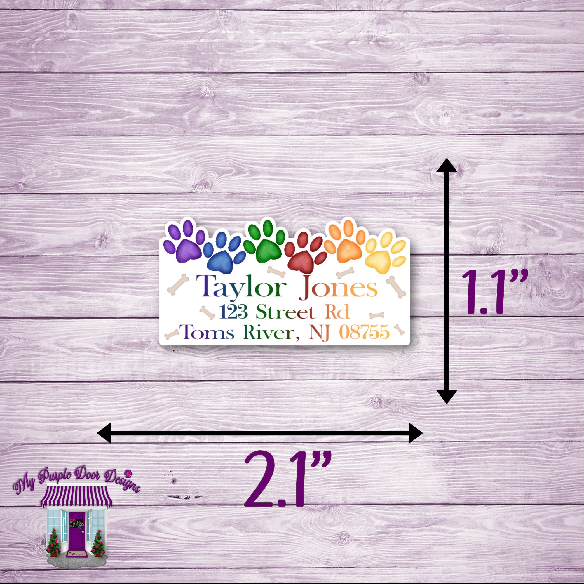 Dog Paws Return Address Labels, Personalized Mailing Address Stickers ...