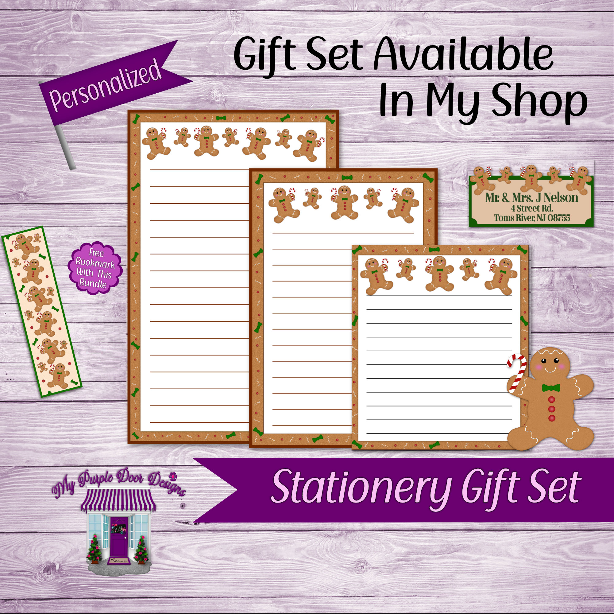 Gingerbread Men 5x8 Notepad, 25 Sheets Memo Pad , Holiday Christmas ...