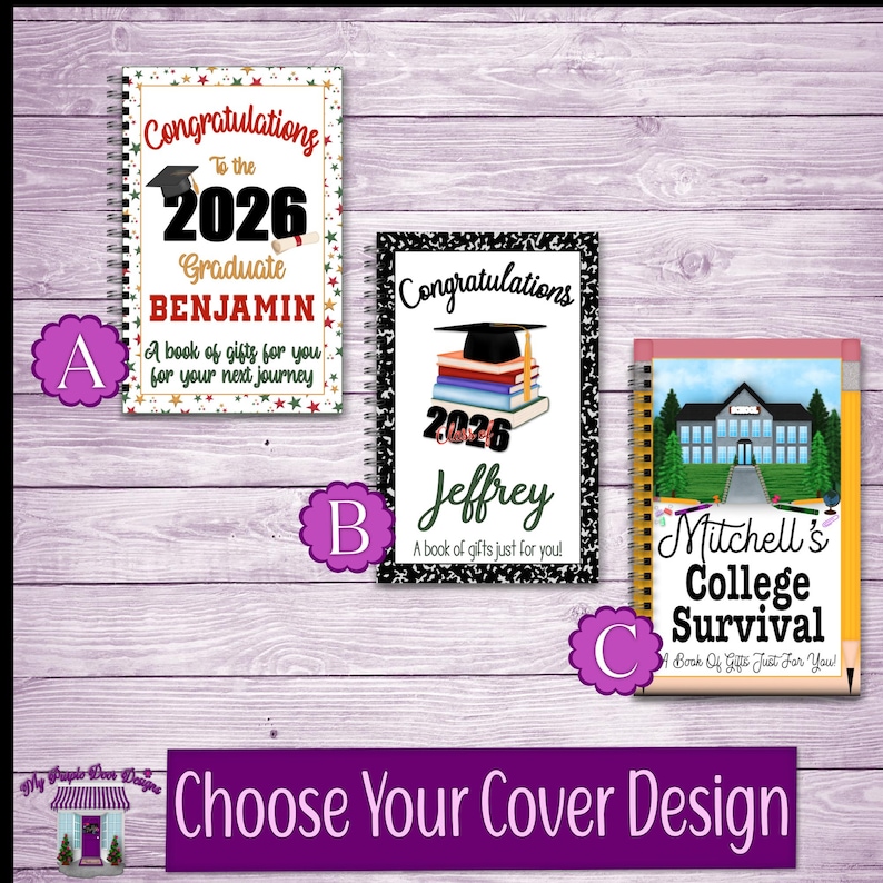 Graduation Gift Card Book, Personalized Printed & Bound 5.5" X 8.5 ...