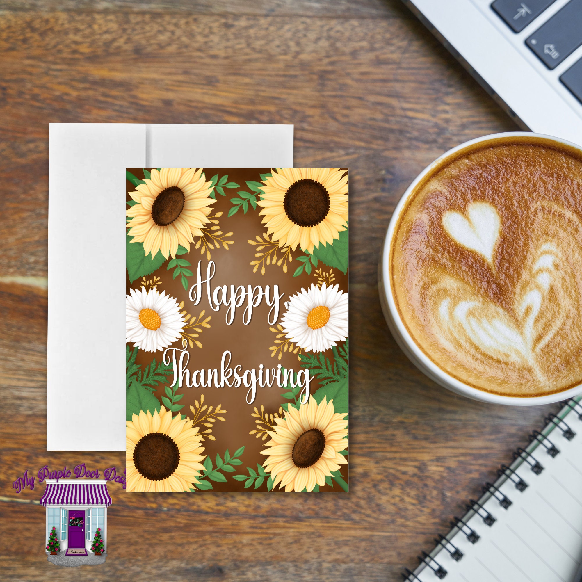 Happy Thanksgiving Handmade Greeting Card, 5x7" Card With Envelope ...