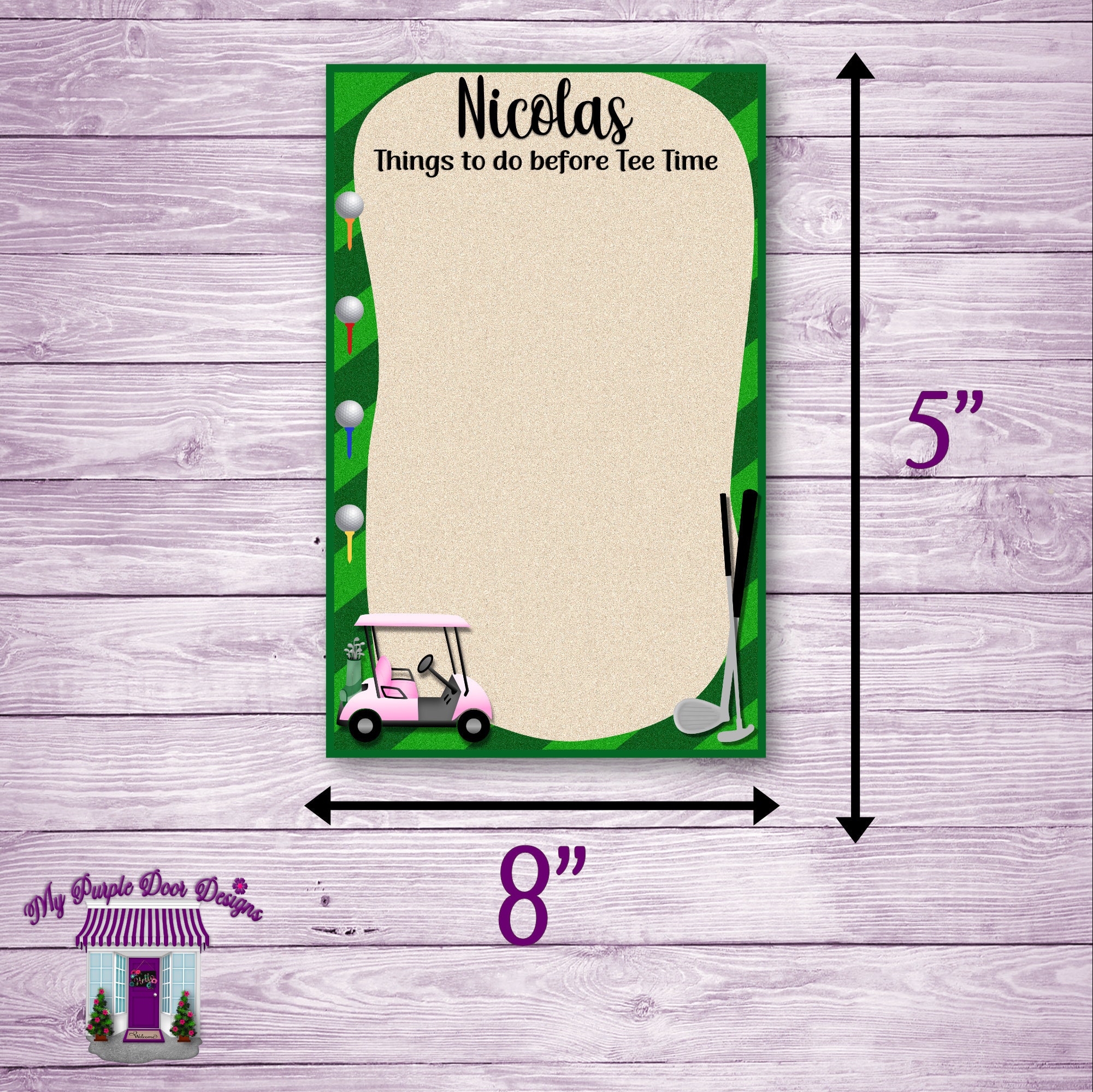 Personalized Golf Cart Notepad, Custom Memo Pad for Golfer, to Do List ...