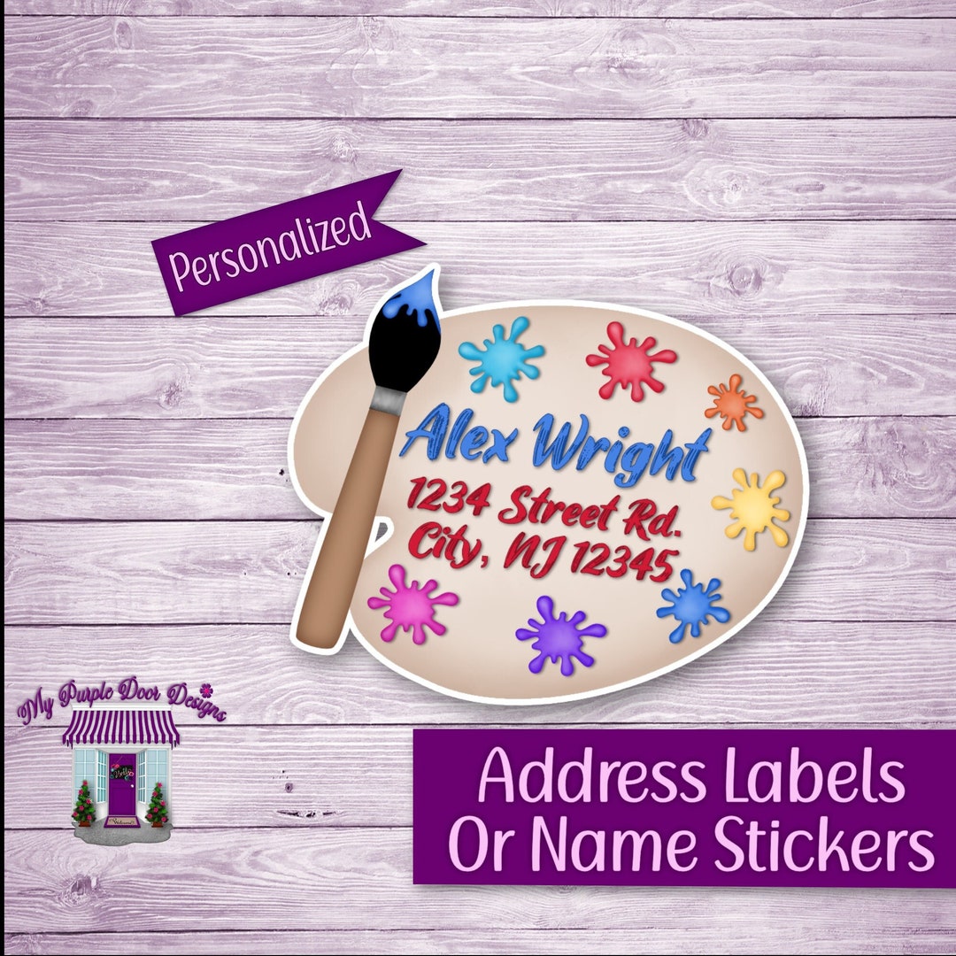 Paint Pallet Artist Return Address Labels, Personalized Mailing Address ...