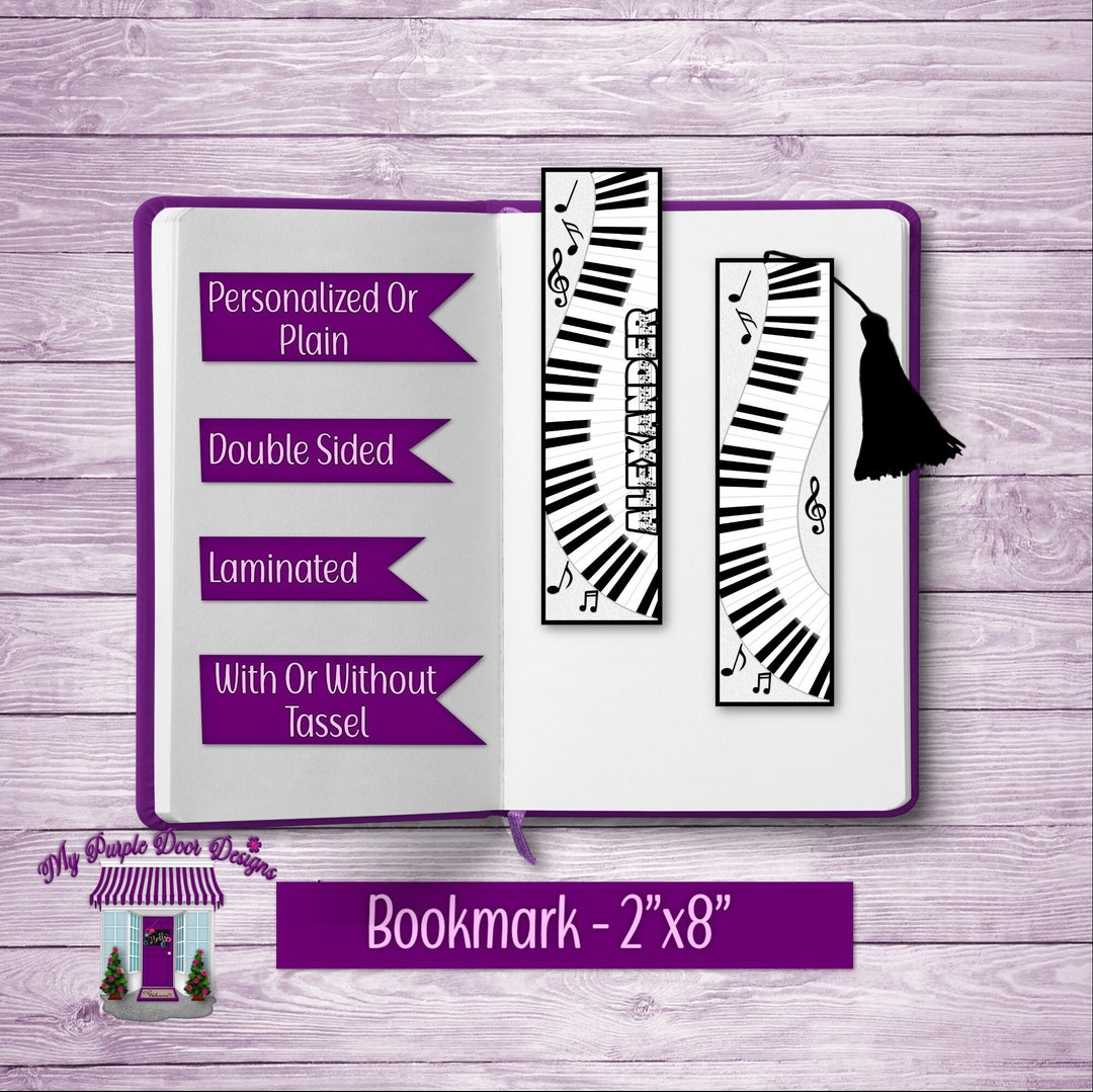 Piano Music Bookmark Double Sided With or Without Tassel 8"x2 ...