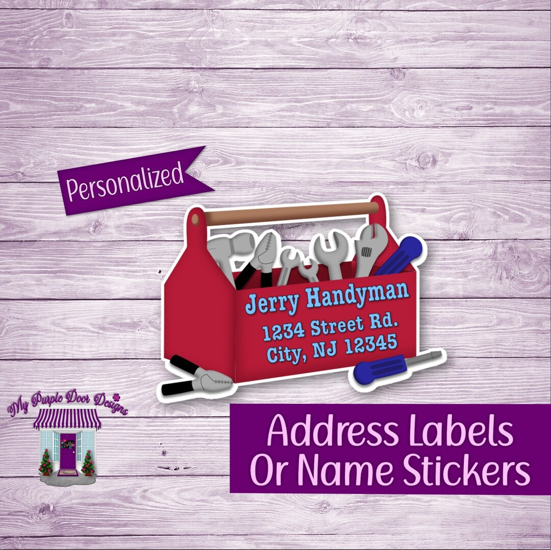 Tool Box Return Address Labels, Personalized Mailing Address Stickers ...