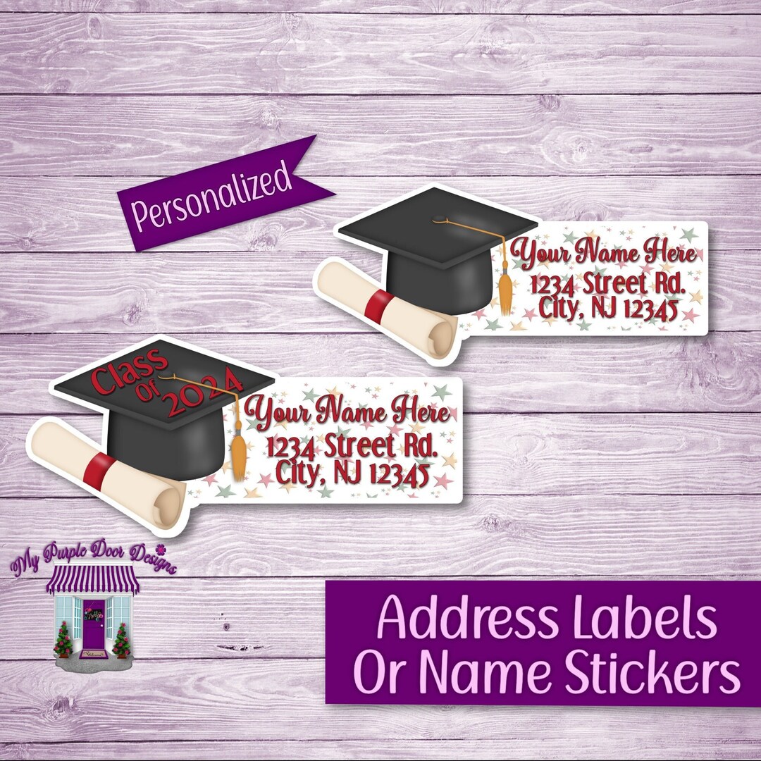 Graduation Return Address Labels, Personalized Mailing Stickers, Custom ...