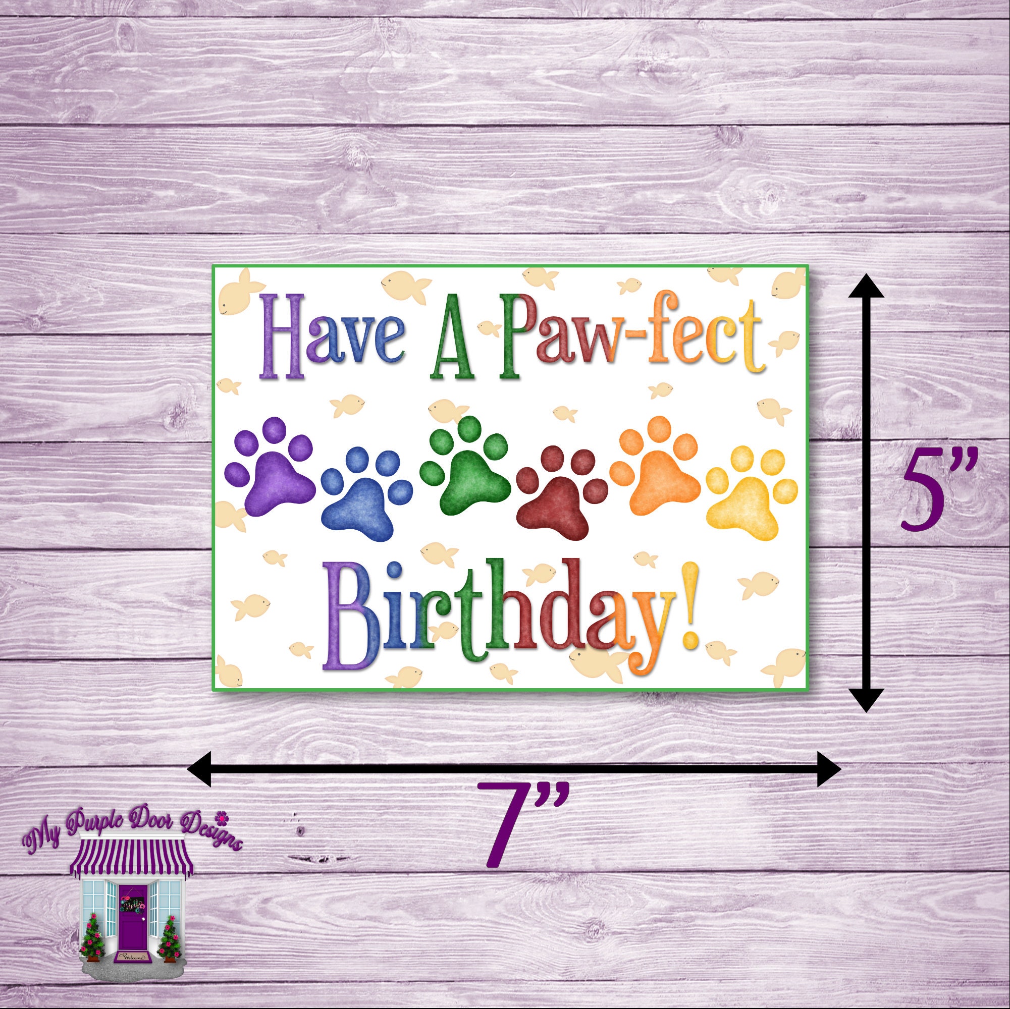 Have a Paw-fect Birthday Greeting Card, 5x7" Card With Envelope ...