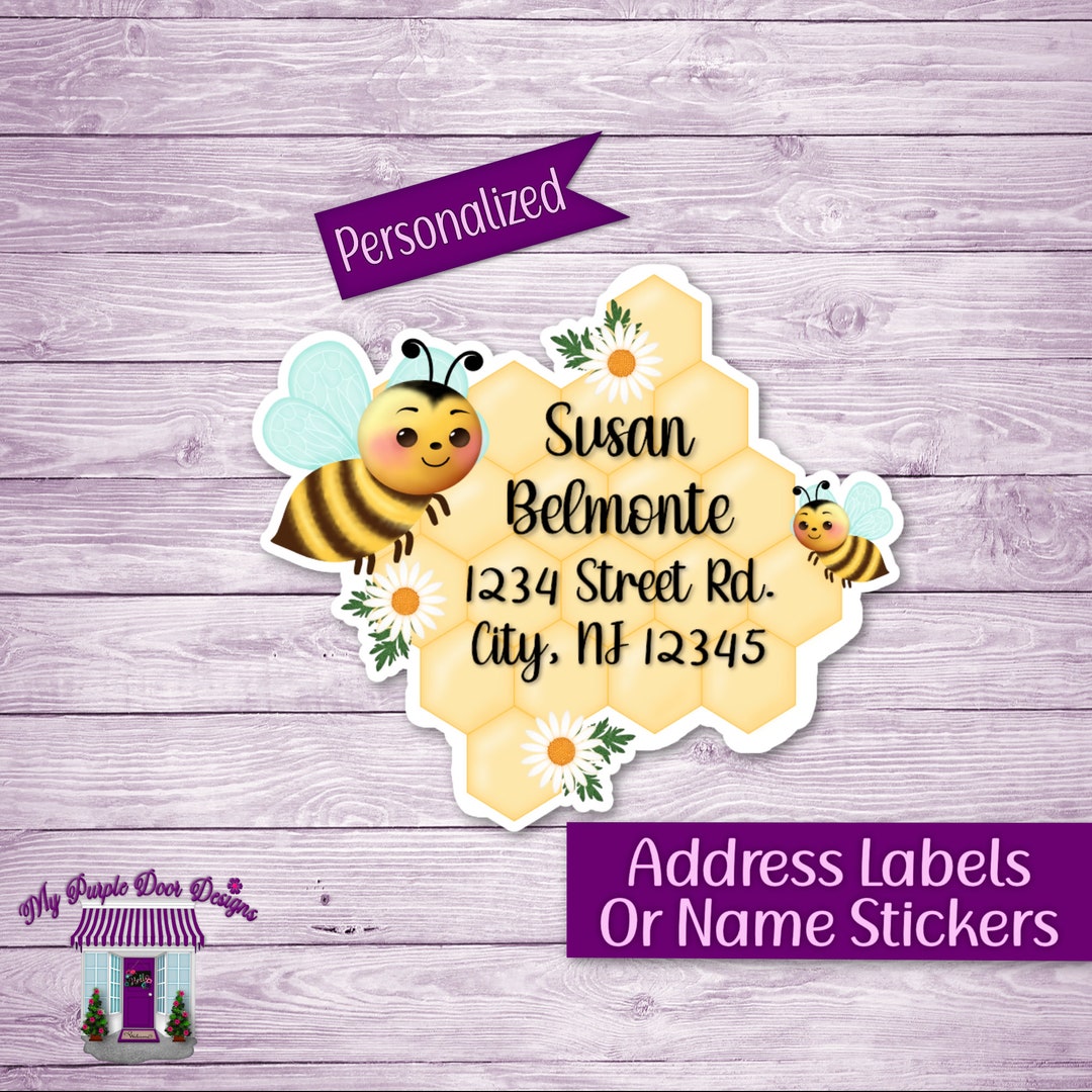 Cute Bees Honeycomb Return Address Labels: Personalized Mailing Address ...