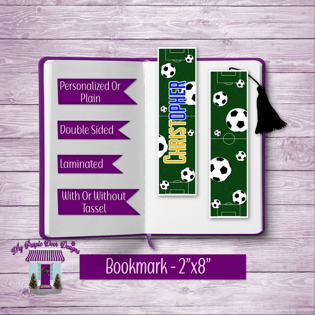 Soccer Bookmark, Add Personalization, Double Sided With or Without ...
