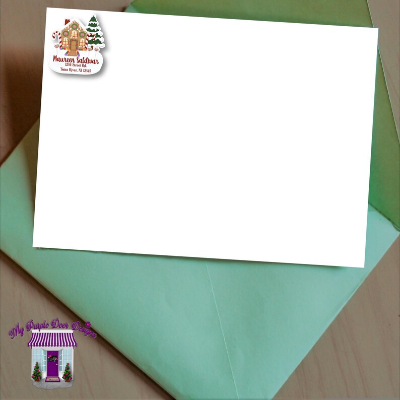 Gingerbread House Return Address Labels, Personalized Mailing Stickers ...
