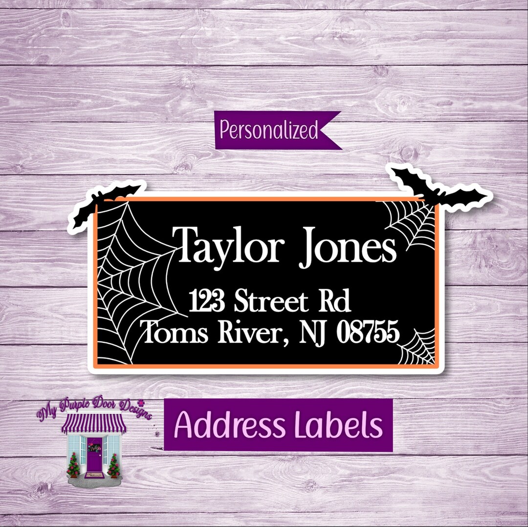 Return Address Labels, Bats and Spider Webs Spooky Personalized Mailing ...