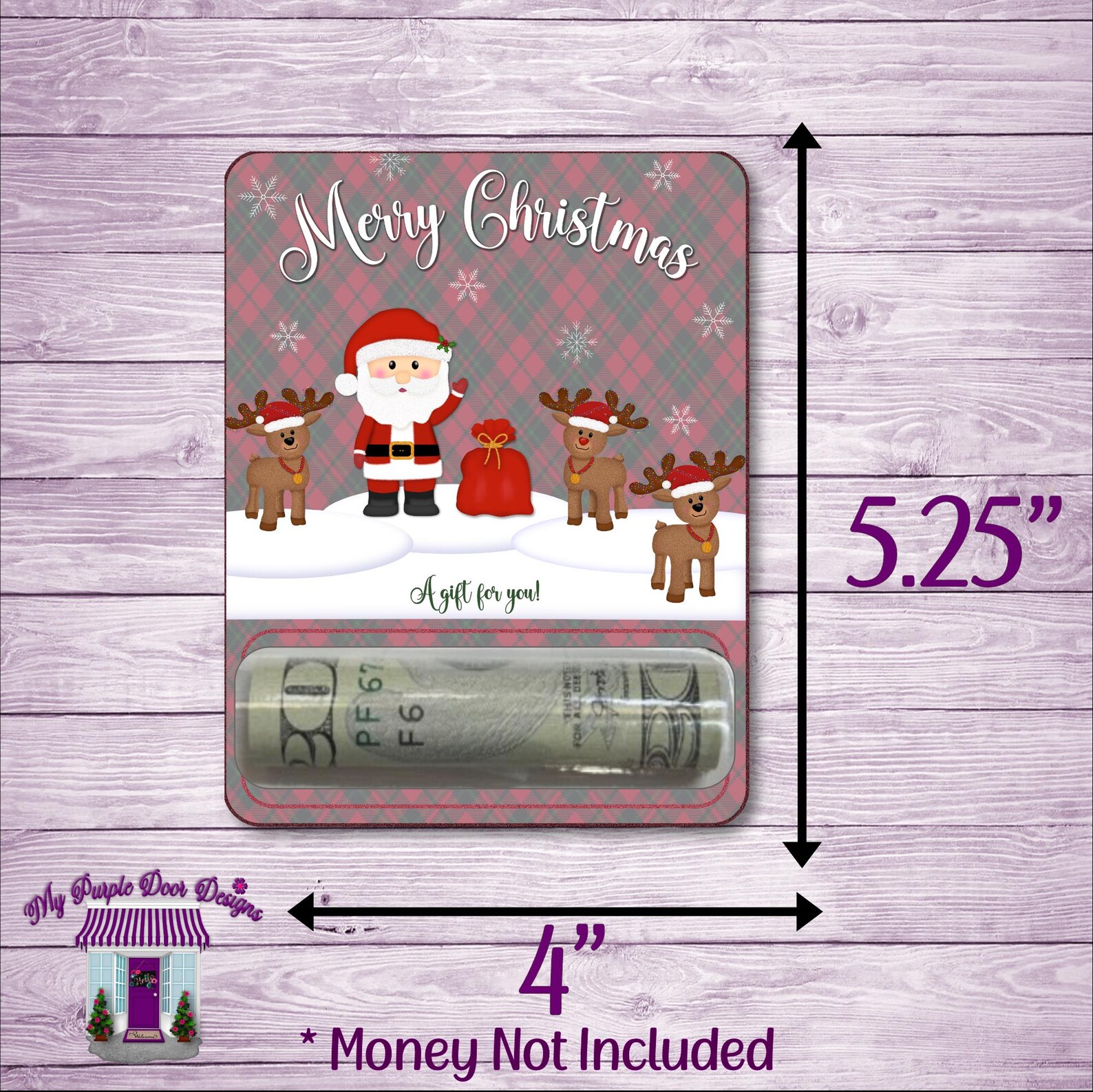 Merry Christmas Santa Claus Money Gift Holder, Personalize Cash/check ...