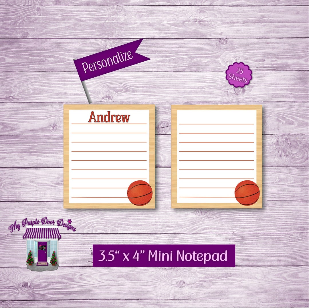 Mini Basketball Notepad 3.5"x 4" Personalized Note Pad, Small to Do ...
