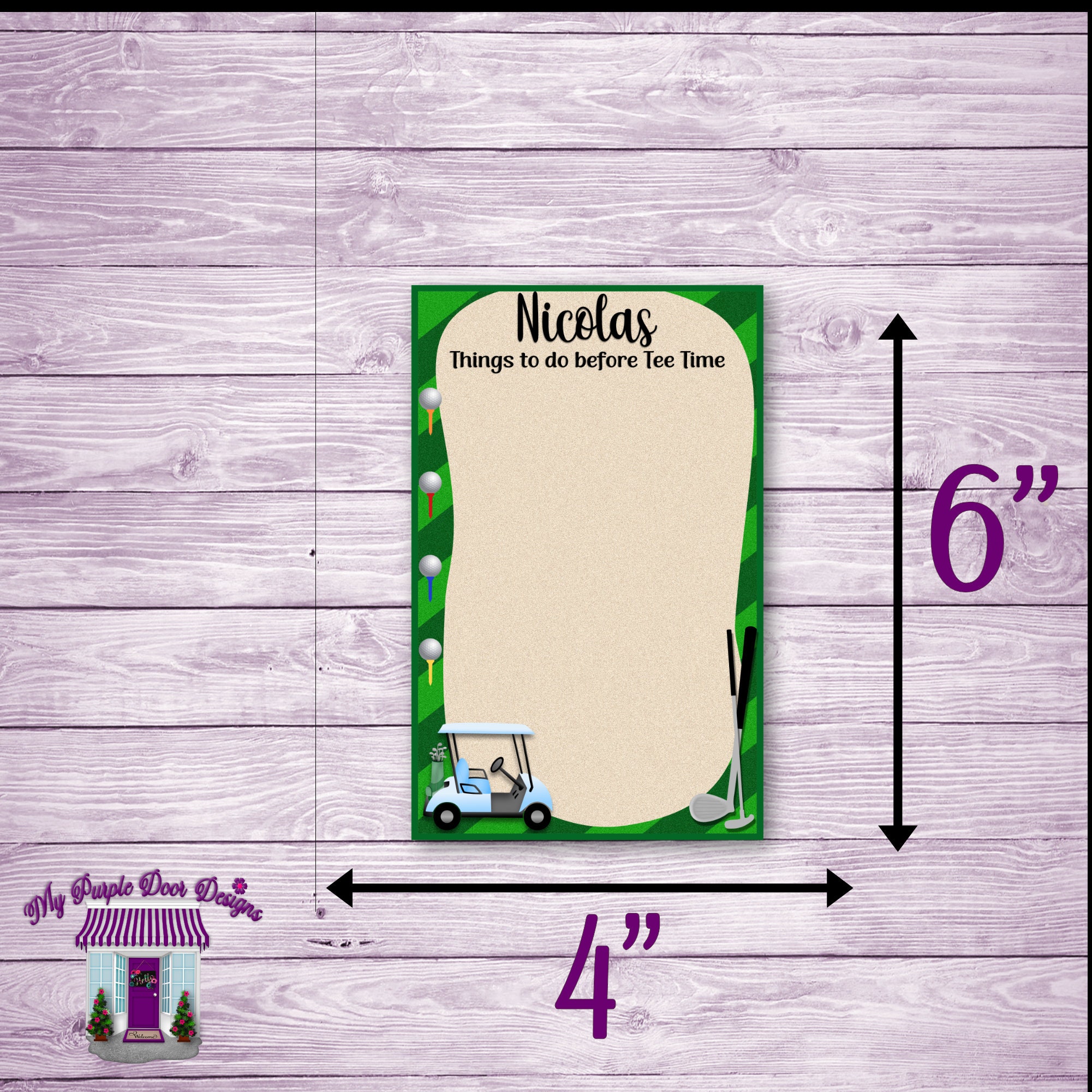 Personalized Golf Cart Notepad, Custom Memo Pad for Golfer, to Do List ...