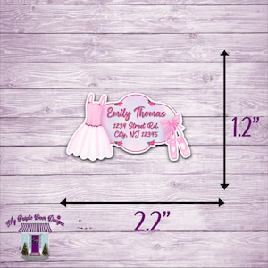 Ballet Address Labels, Kids Name Stickers, Personalized Mailing Address ...