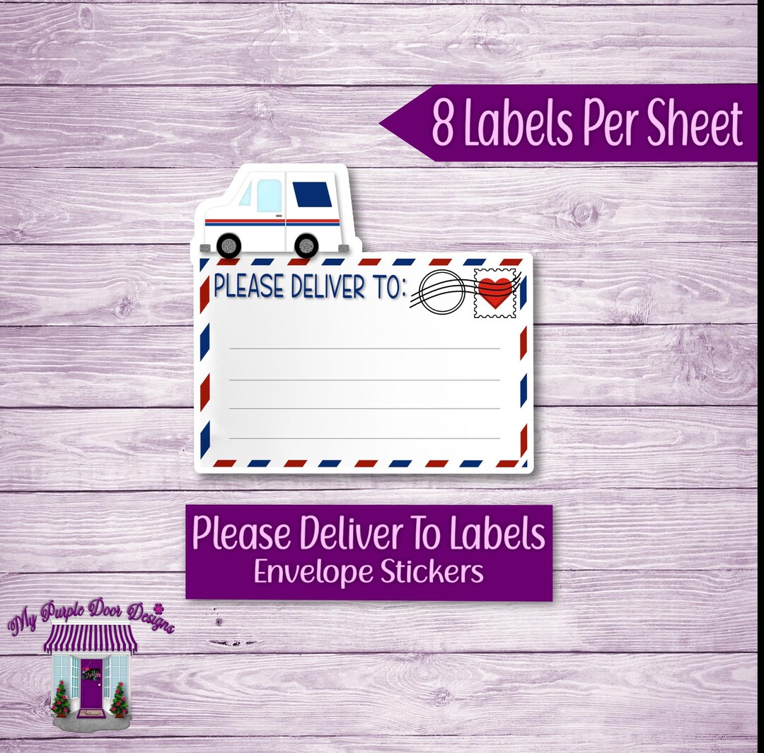 Mail Truck Lined "please Deliver To" Labels, Snail Mail Stickers ...