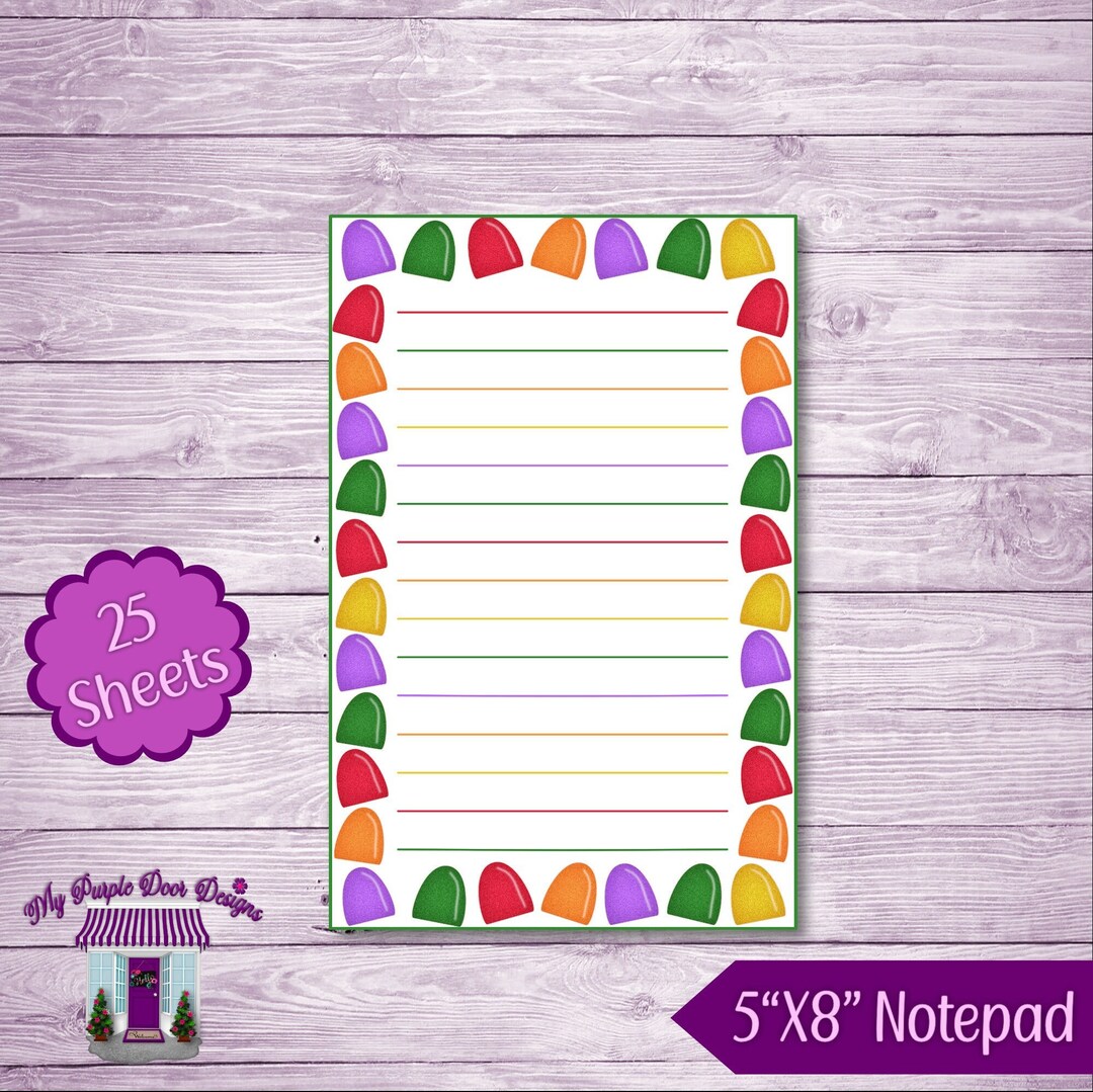 Gumdrops Lined Notepad, 5x8 Memo Pad, 25 Sheets, Christmas Candy Note ...