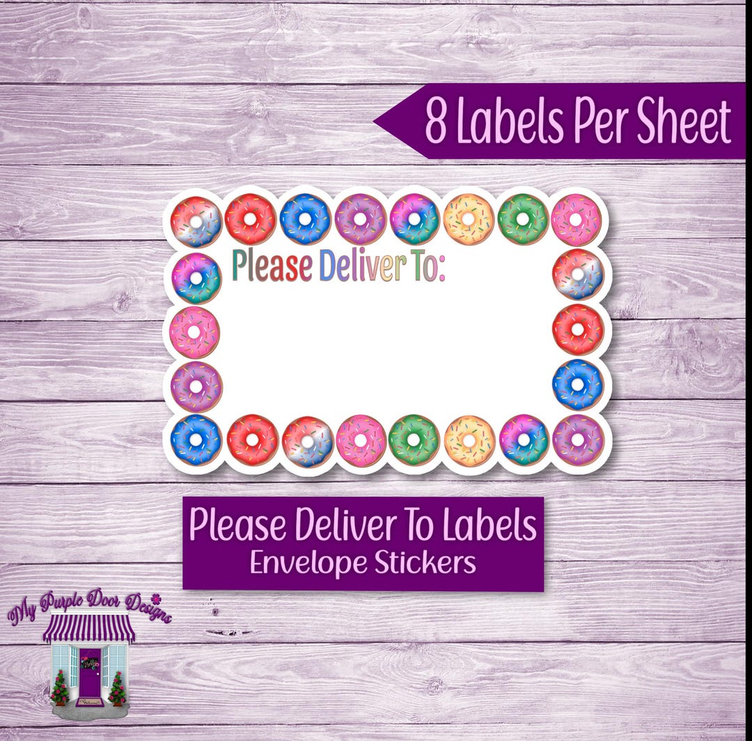 Cute Donuts "please Deliver To" Labels, Snail Mail Stickers, Envelope ...