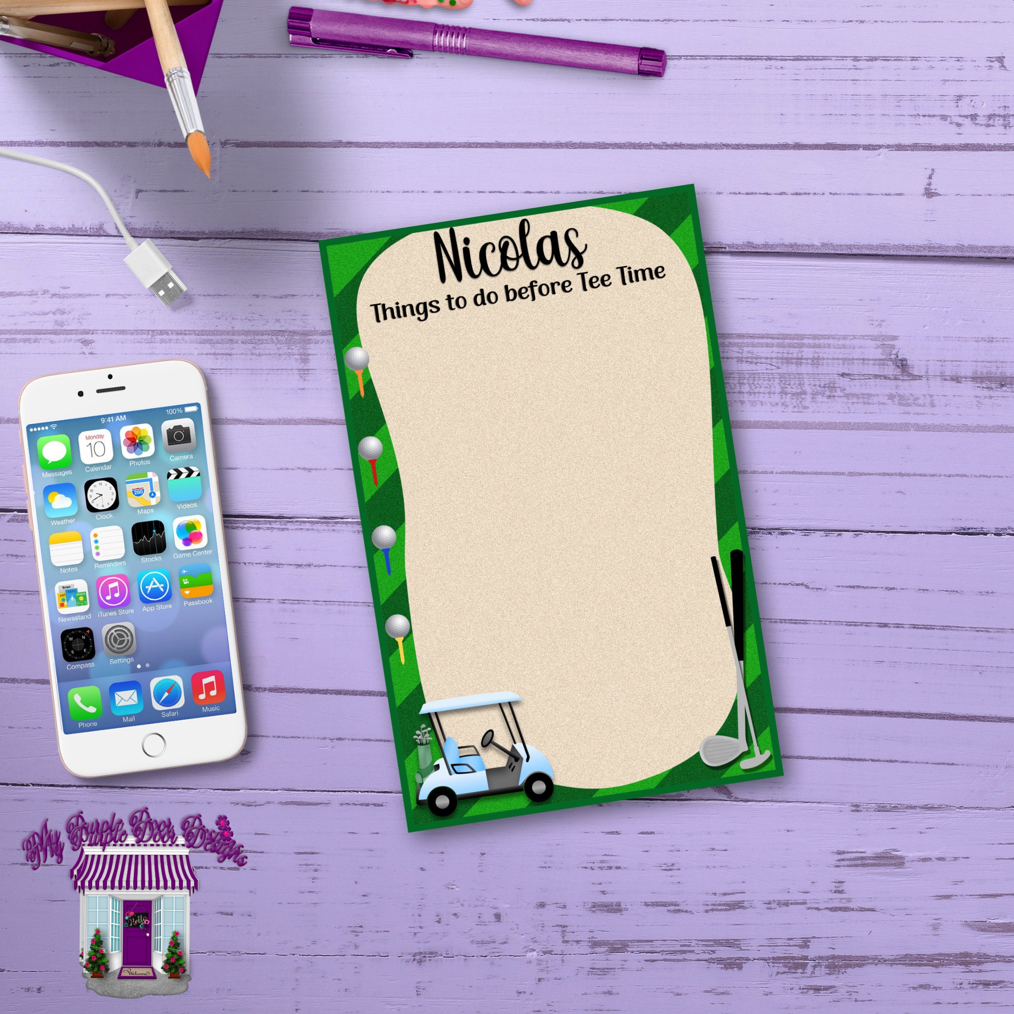 Personalized Golf Cart Notepad, Custom Memo Pad for Golfer, to Do List ...