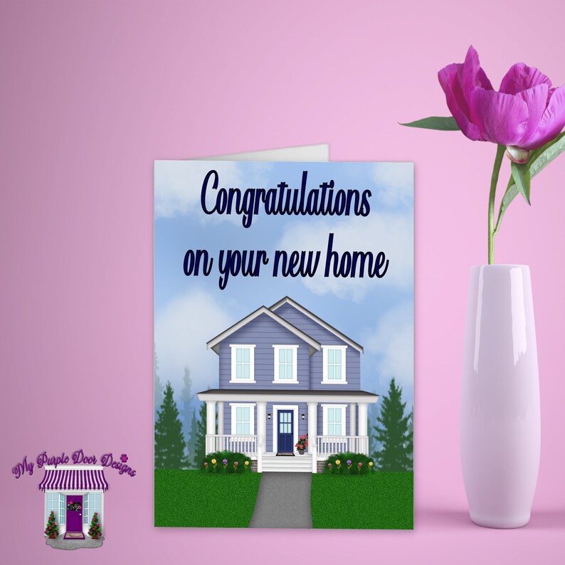 Congratulations on Your New Home Card, 5x7" Greeting Card With Envelope ...