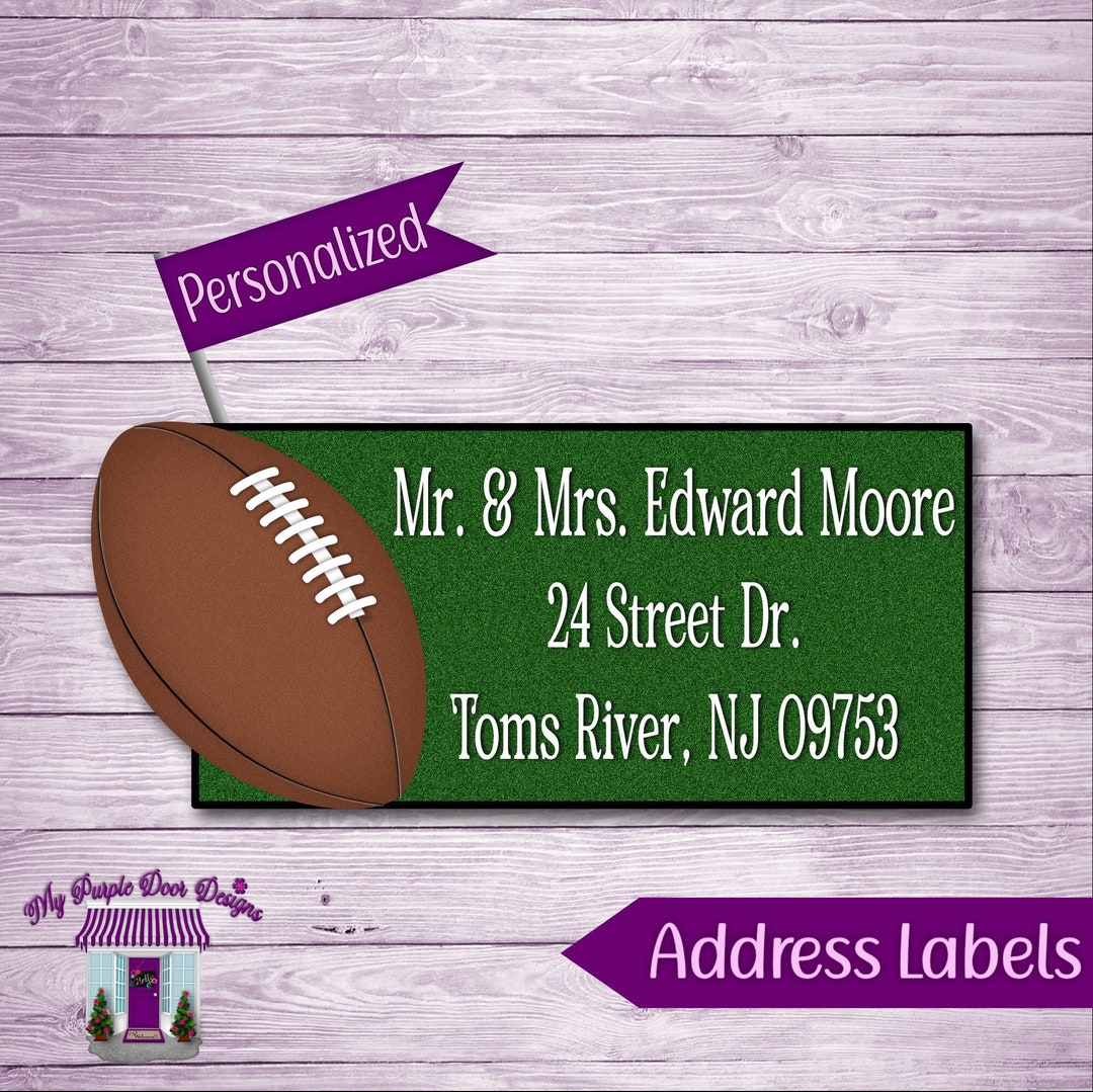 Return Address Labels, Football Personalized Mailing Address Stickers ...