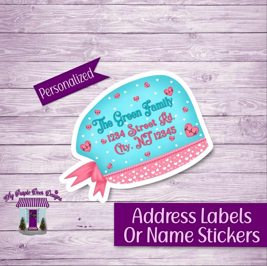 Return Address Labels, Scrub Hat Personalized Mailing Address Stickers ...