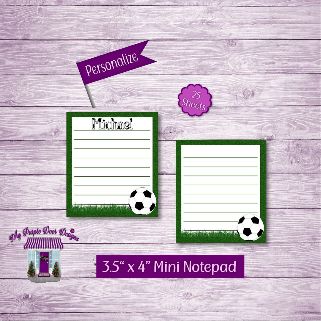 Mini Soccer Notepad 3.5"x 4" Personalized Note Pad, Small to Do List ...
