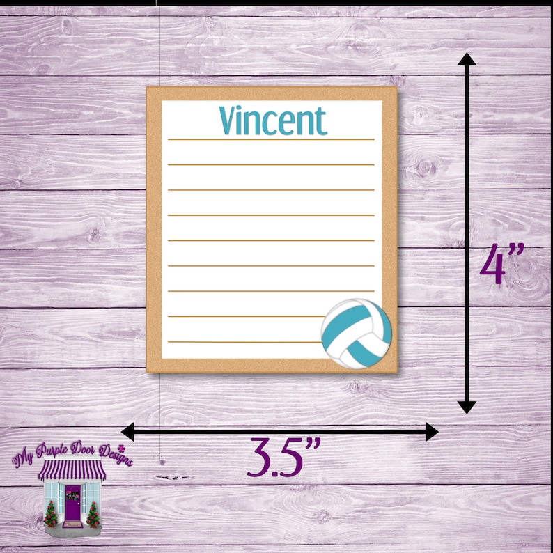 Mini Volleyball Notepad 3.5"x 4" Personalized Note Pad, Small to Do ...