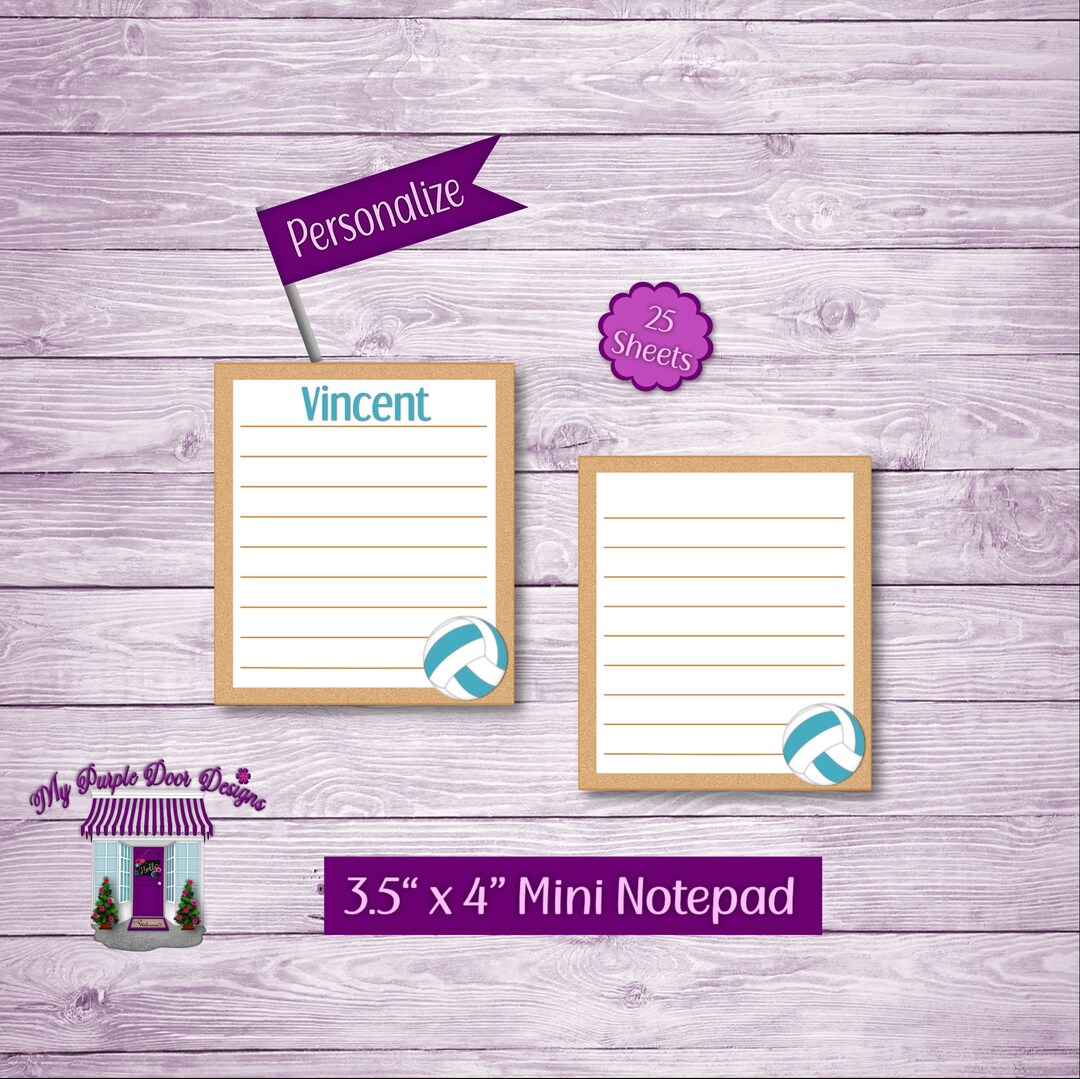 Mini Volleyball Notepad 3.5x 4 Personalized Note Pad, Small to Do List ...