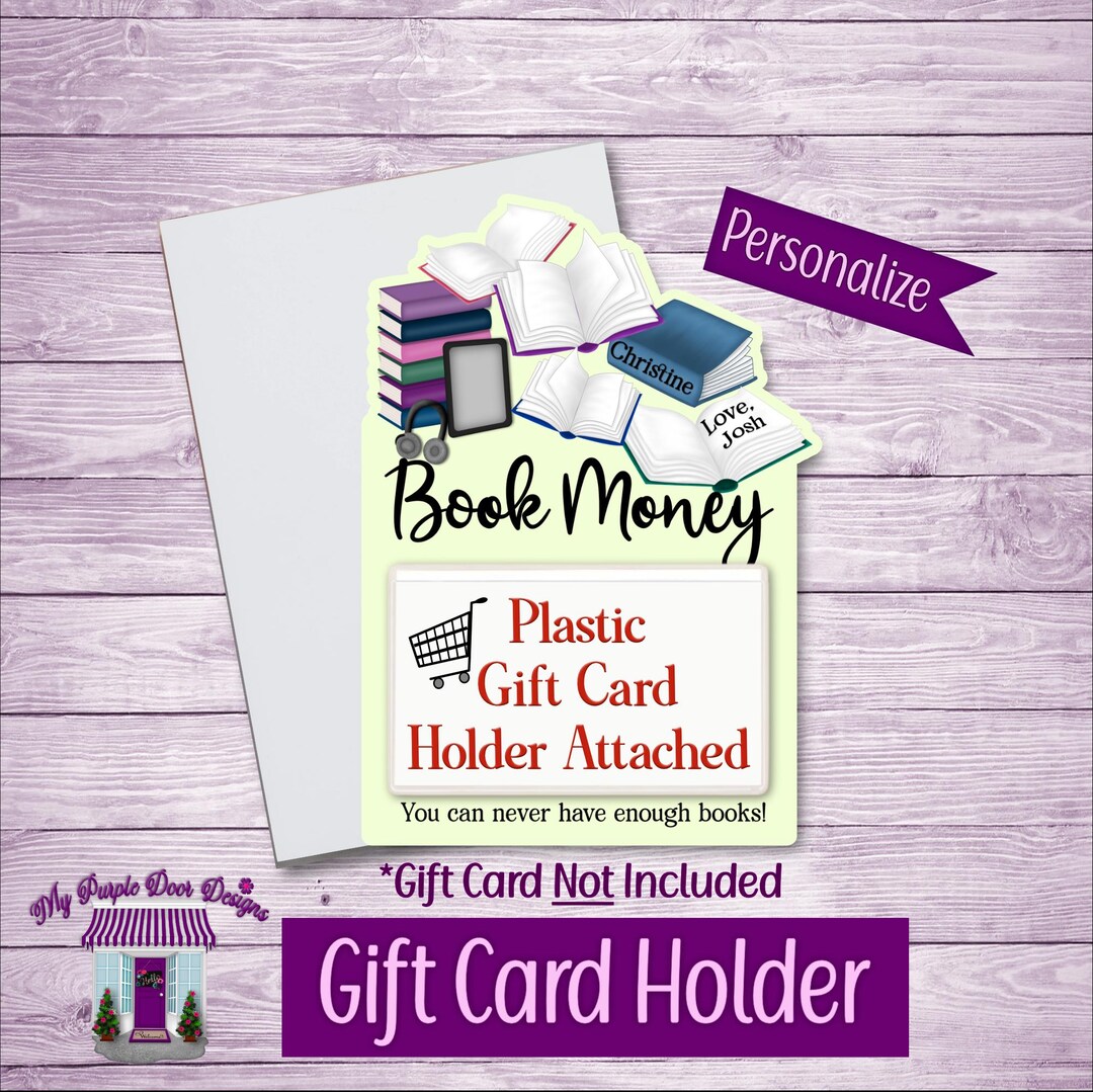 Book Money Personalized Gift Card Holder, Greeting Card, Custom Reading ...
