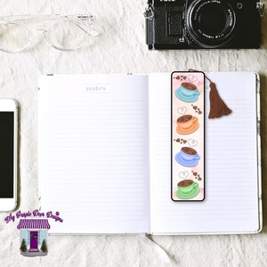 Bookmark Coffee Latte Lover Double Sided With or Without Tassel 8"x2 ...