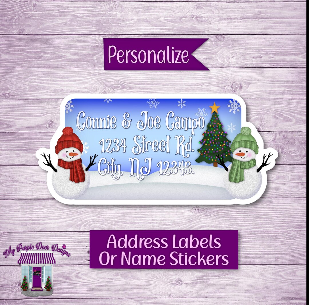 Cute Christmas Snowmen Return Address Labels, Personalized Holiday Mail ...