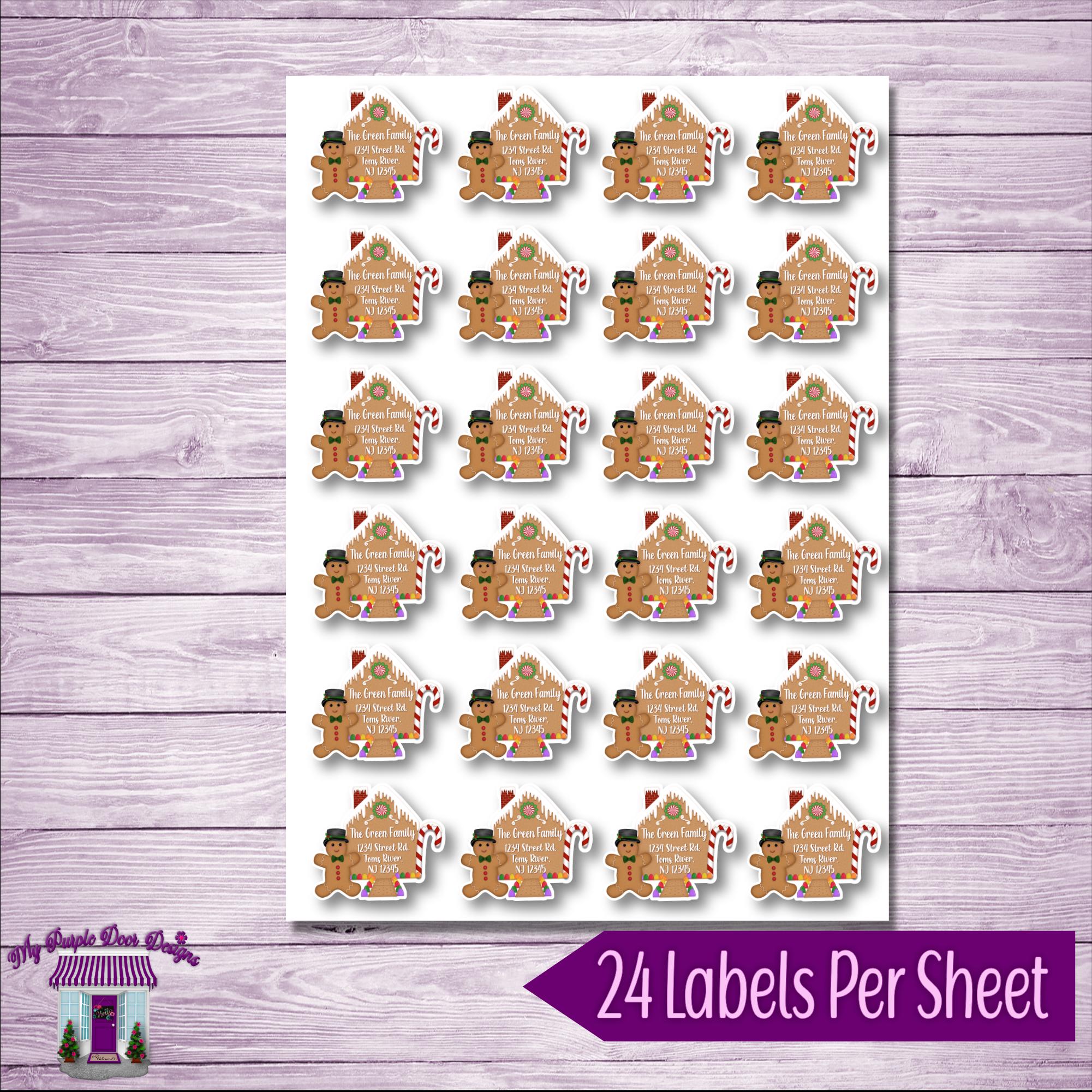 Gingerbread Man & House Return Address Labels, Personalized Mailing ...