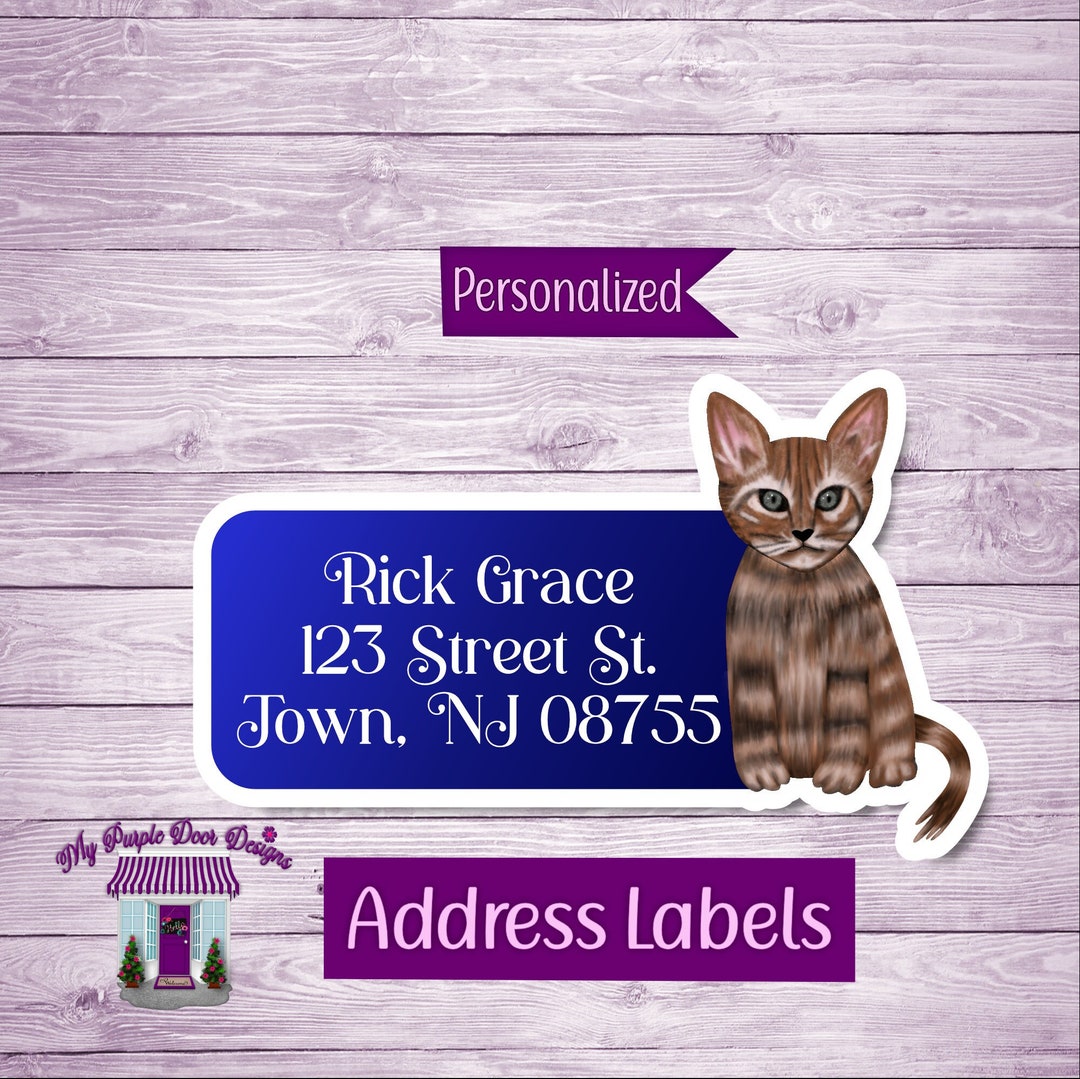 Cat Return Address Labels, Personalized Mailing Address Stickers ...