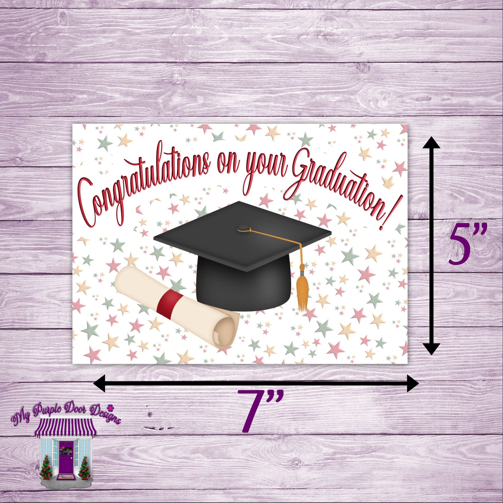 Congratulations on Your Graduation Handmade Greeting Card, 5x7" Card ...