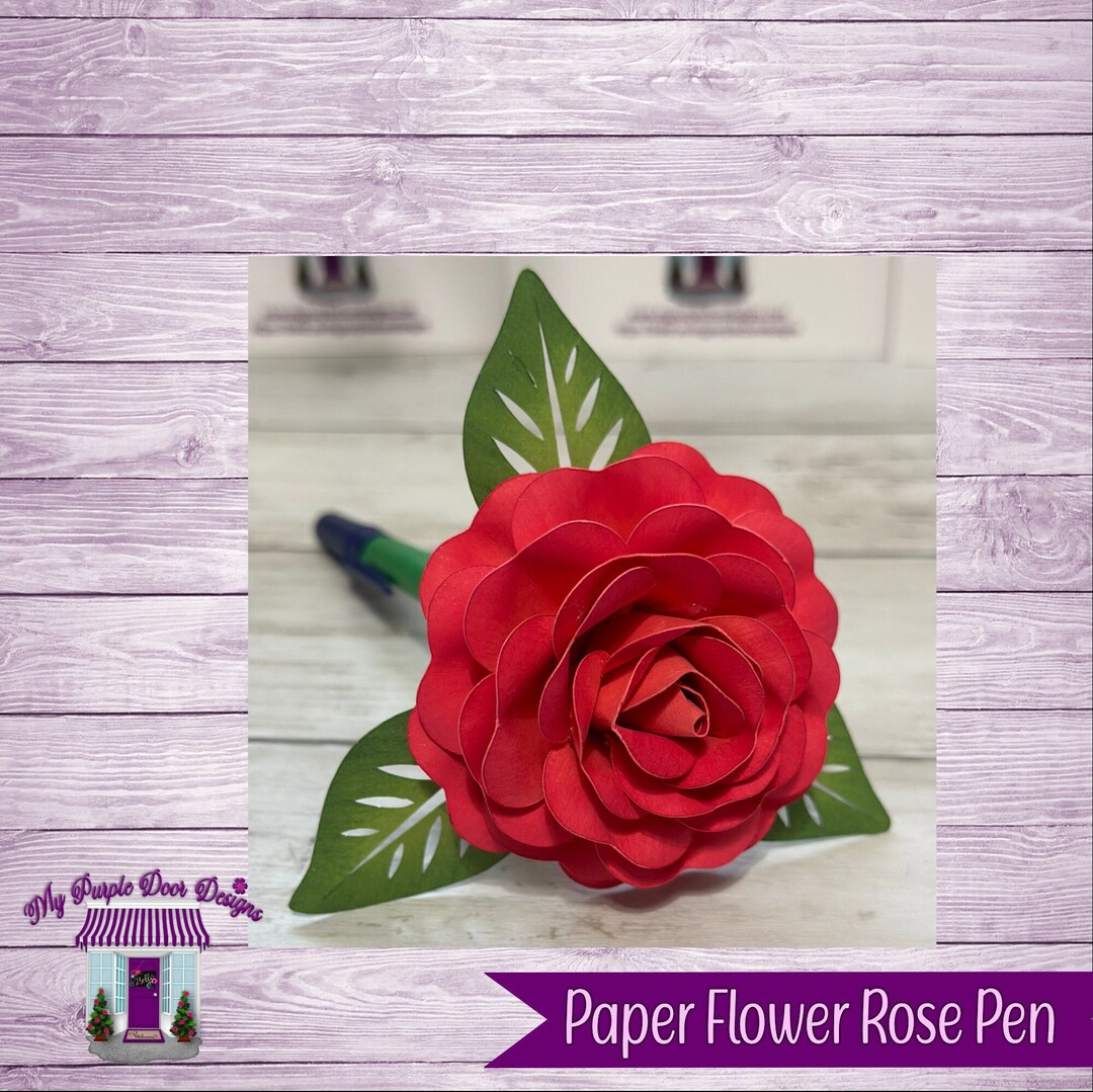 Pink Paper Flower Pen, Floral Baby Shower Favors, Bridal Shower Favors ...