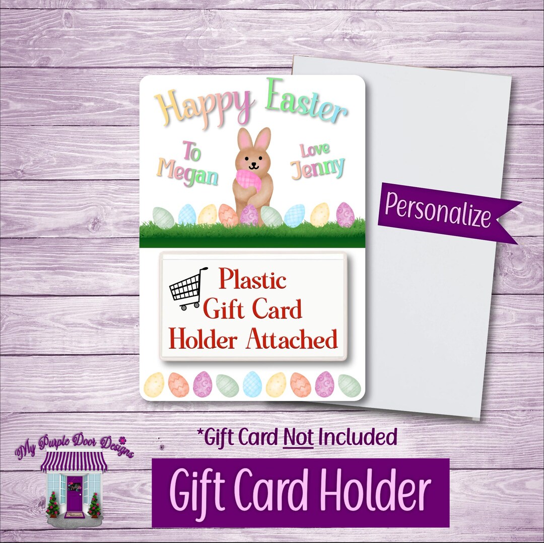 Happy Easter Personalize Gift Card Holder Greeting Card, Gift Card ...