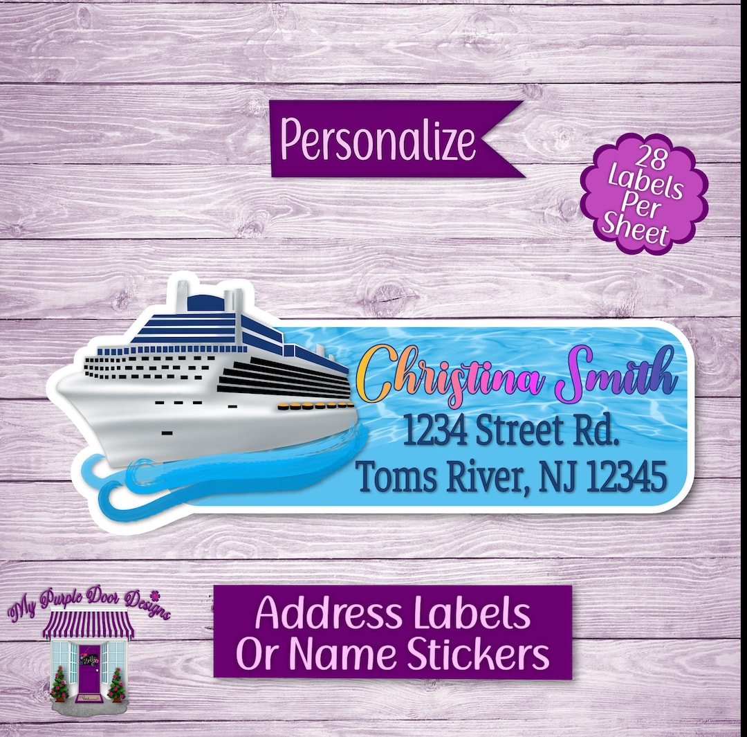 Cruise Ship Return Address Labels, Personalize Mailing Stickers, Custom ...