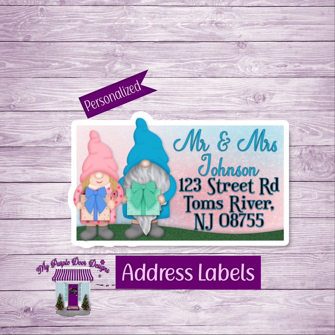 Return Address Labels, Gnomes Friends Gifts Personalized Mailing ...