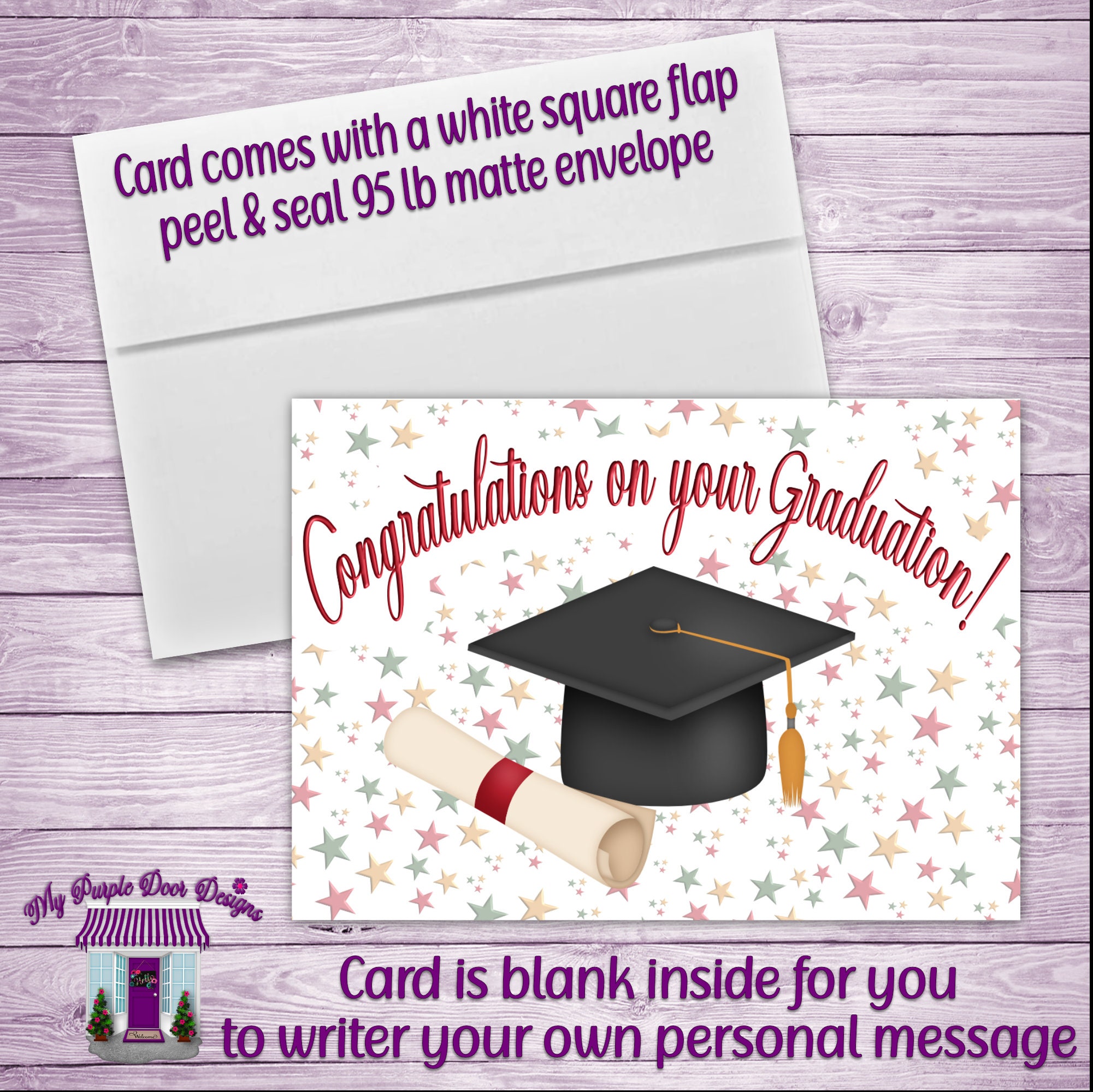 Congratulations on Your Graduation Handmade Greeting Card, 5x7" Card ...