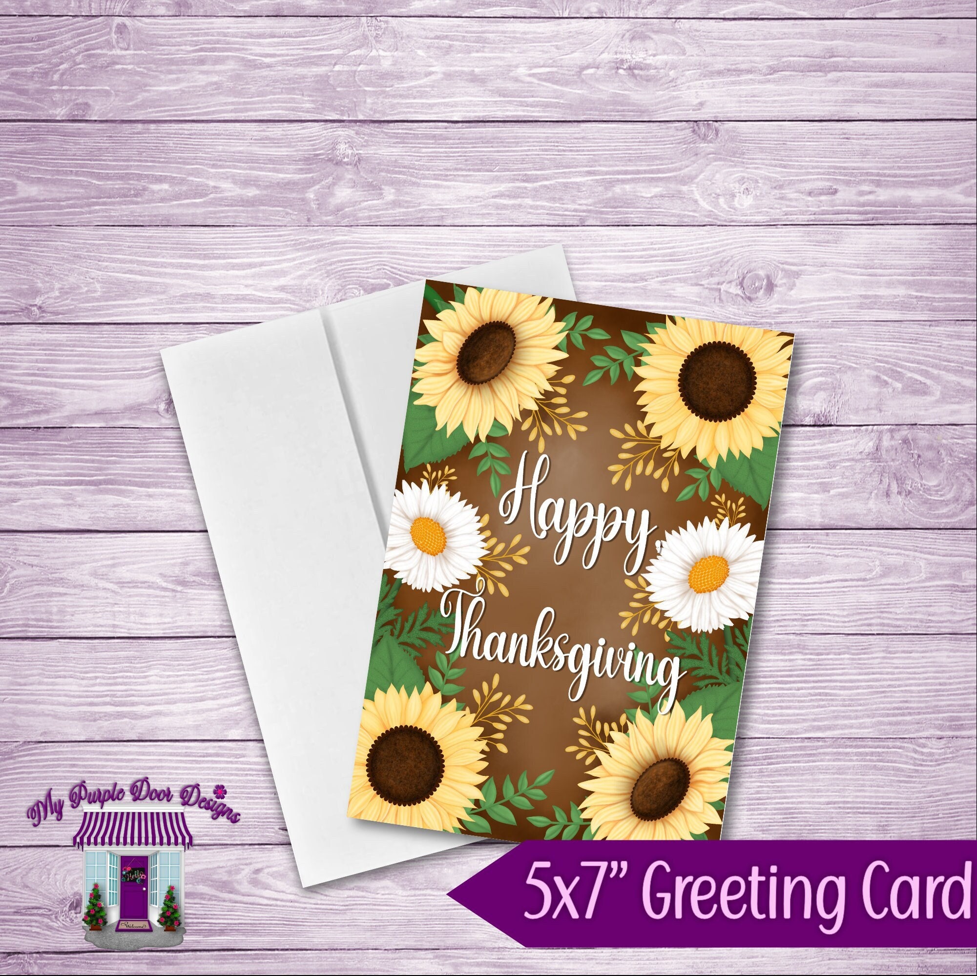 Happy Thanksgiving Handmade Greeting Card, 5x7" Card With Envelope ...