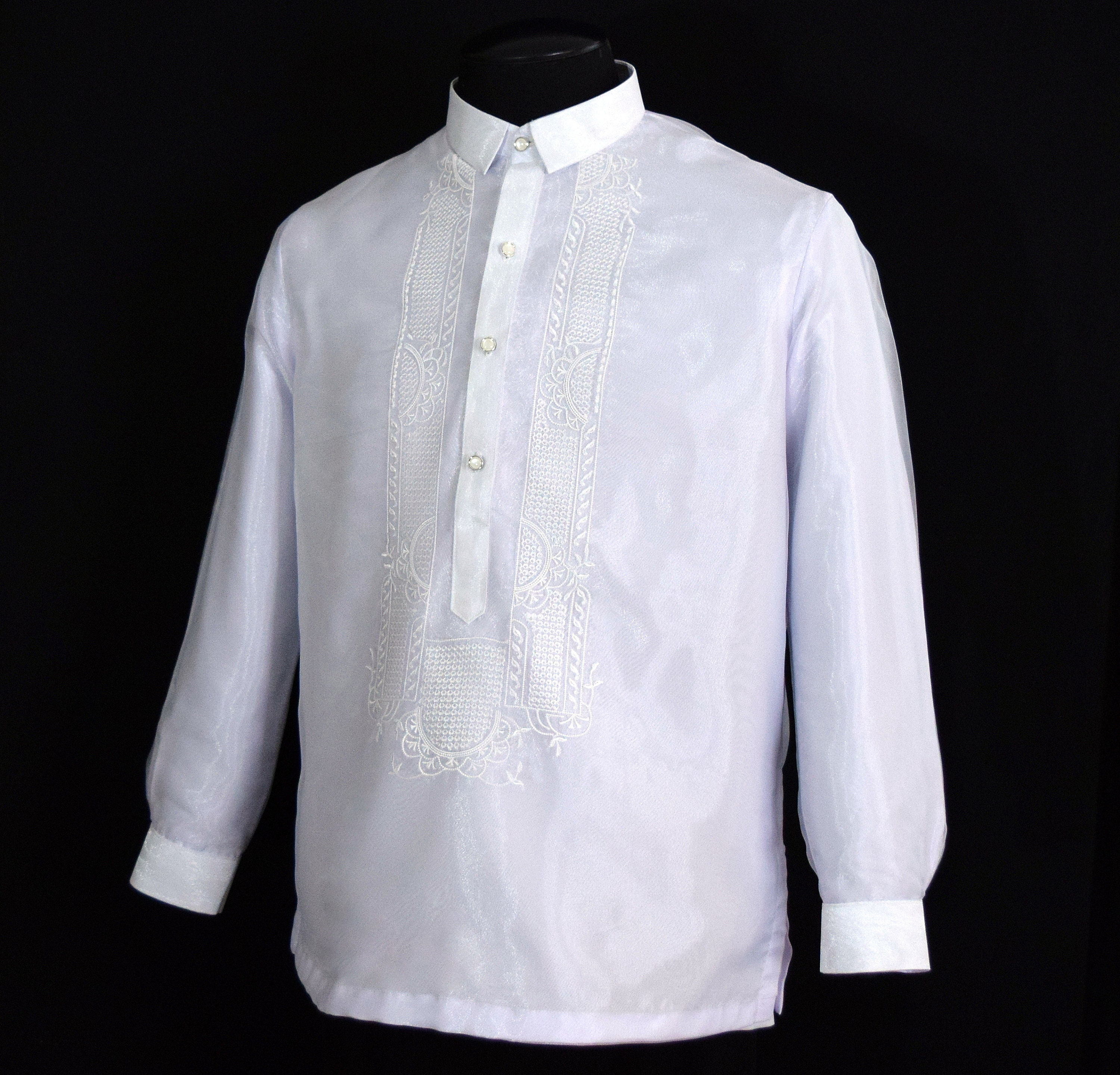 White Barong Tagalog Filipino Formal Shirt Philippine National - Etsy ...