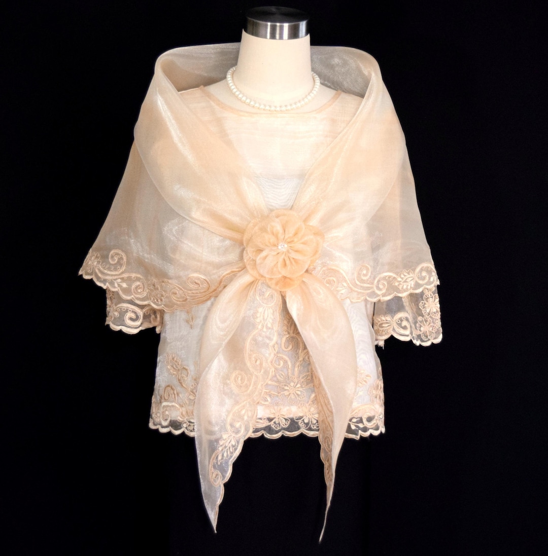 Formal Modern Maria Clara , Filipiniana Kimona With Embroidered Panuelo ...