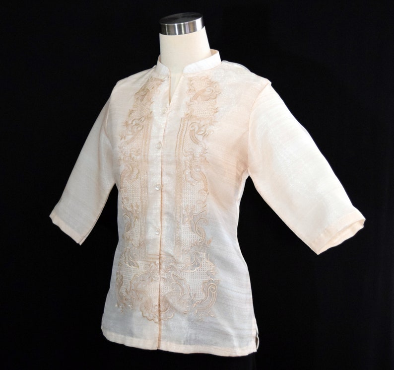 Ladies Barong Tagalog | Filipiniana Beige Formal Embroidered Beige ...