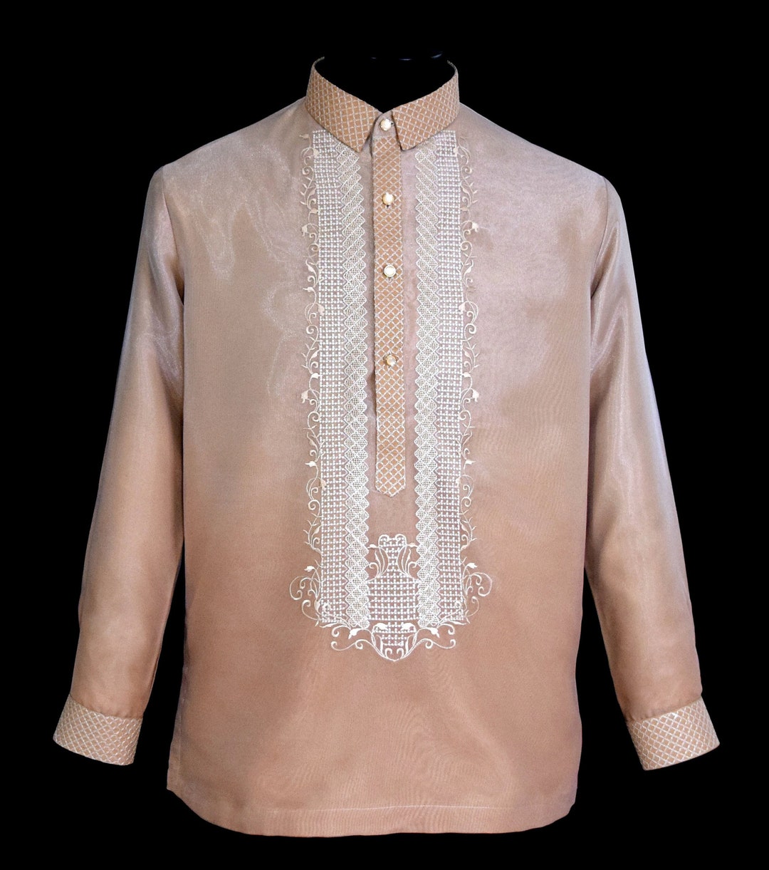 Barong Tagalog Mocha Filipino Formal Shirt | Philippine National ...
